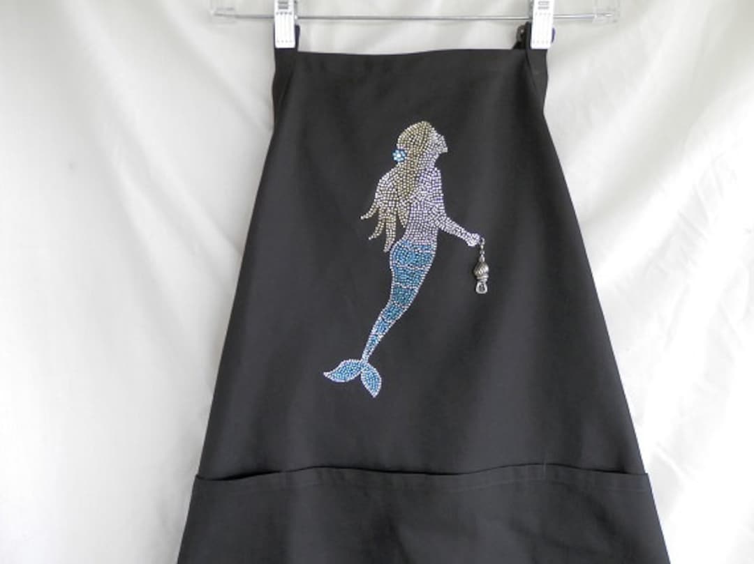 Rhinestone Ariel Mermaid, Cooking Apron With Two Charms, Unique Gift ...