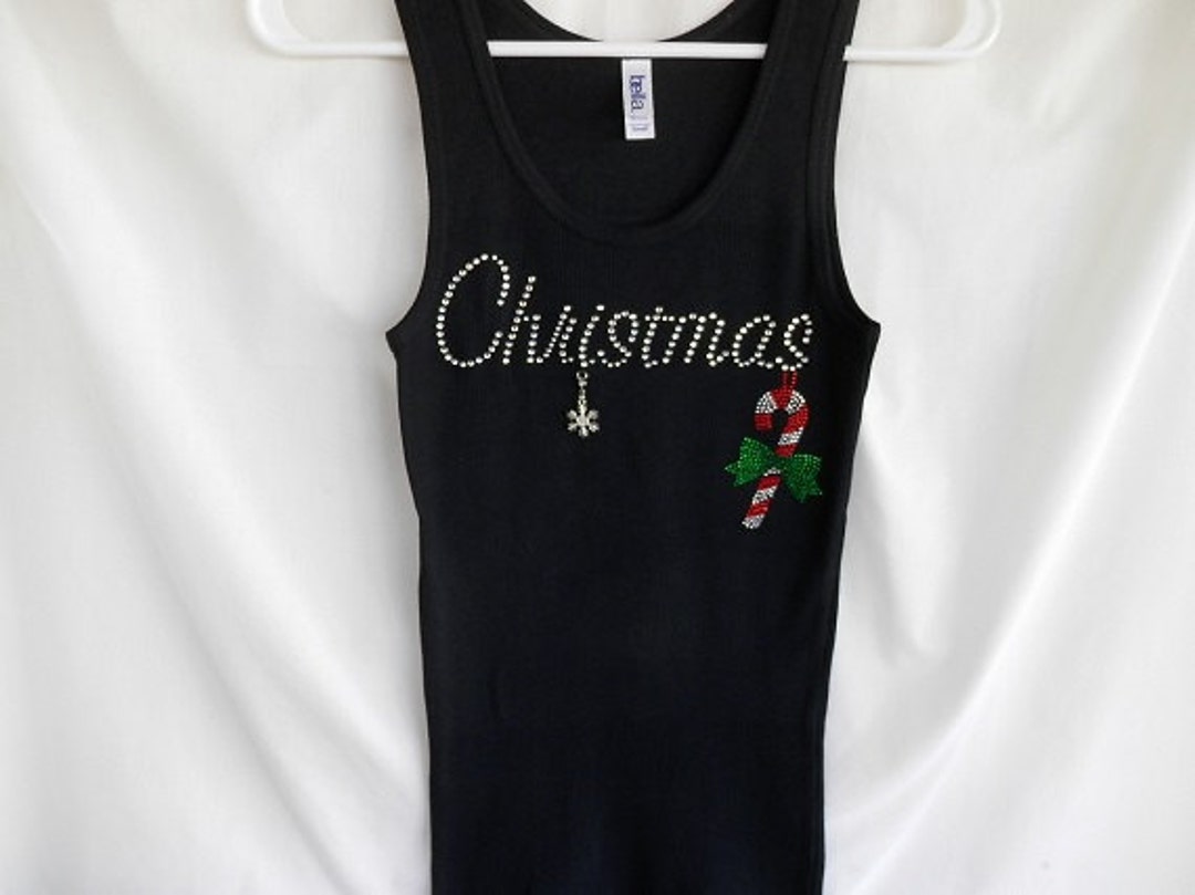 Christmas Womens Rhinestone Tank Top. It Comes With A Removable ...