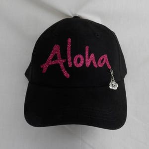 Aloha Glitter Hat/cap, It Comes With A Removable Hibiscus Charm or ...