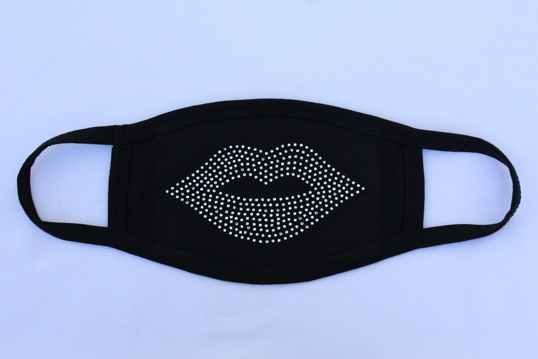 Lips Face Mask Rhinestone Lips Face Cover Available in Three - Etsy