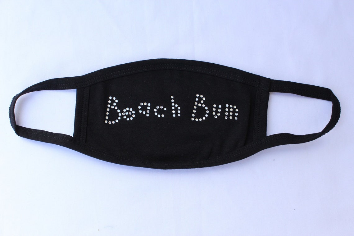 Beach Bum Face Mask Rhinestone Beach Bum Face Cover Beach | Etsy