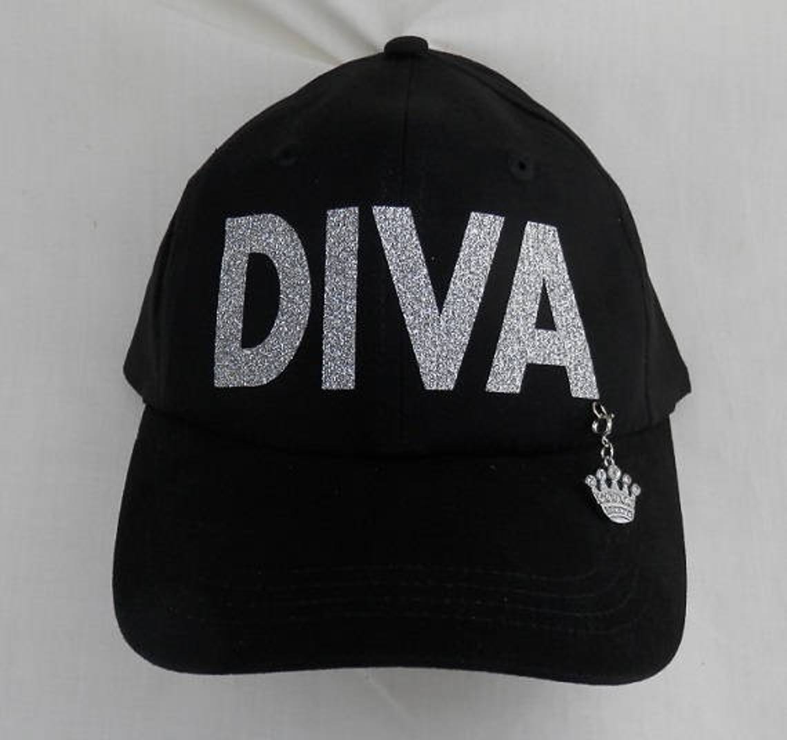 Diva Baseball Hat Womens Glitter Cap It Comes With A Removable - Etsy