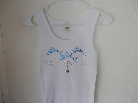 Dolphin Womens Rhinestone Tank Top It Comes With A Removable | Etsy