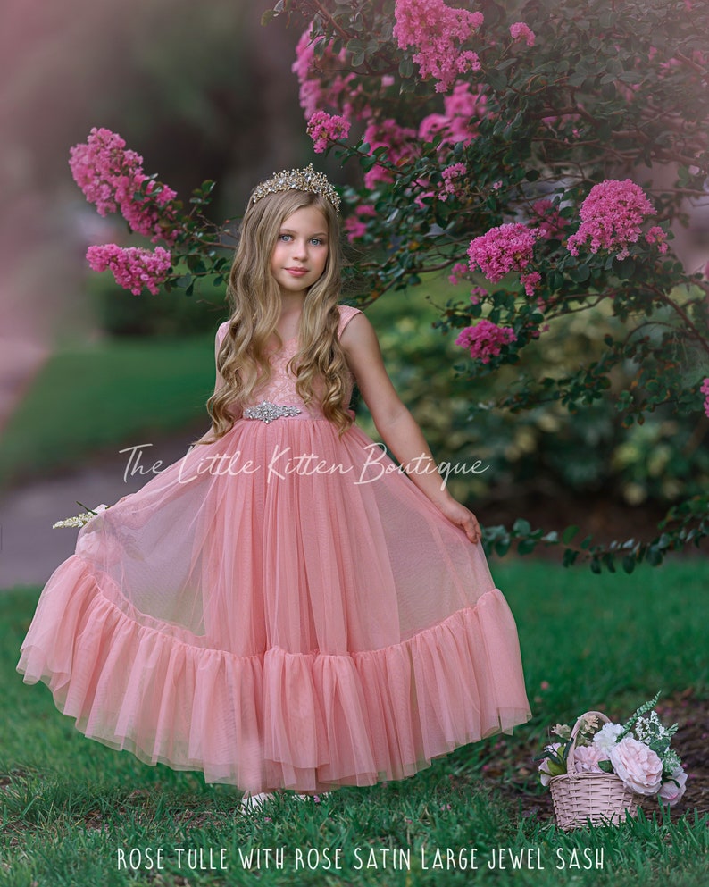 Tulle Flower Girl Dress Rustic Lace Flower Girl Dresses Etsy