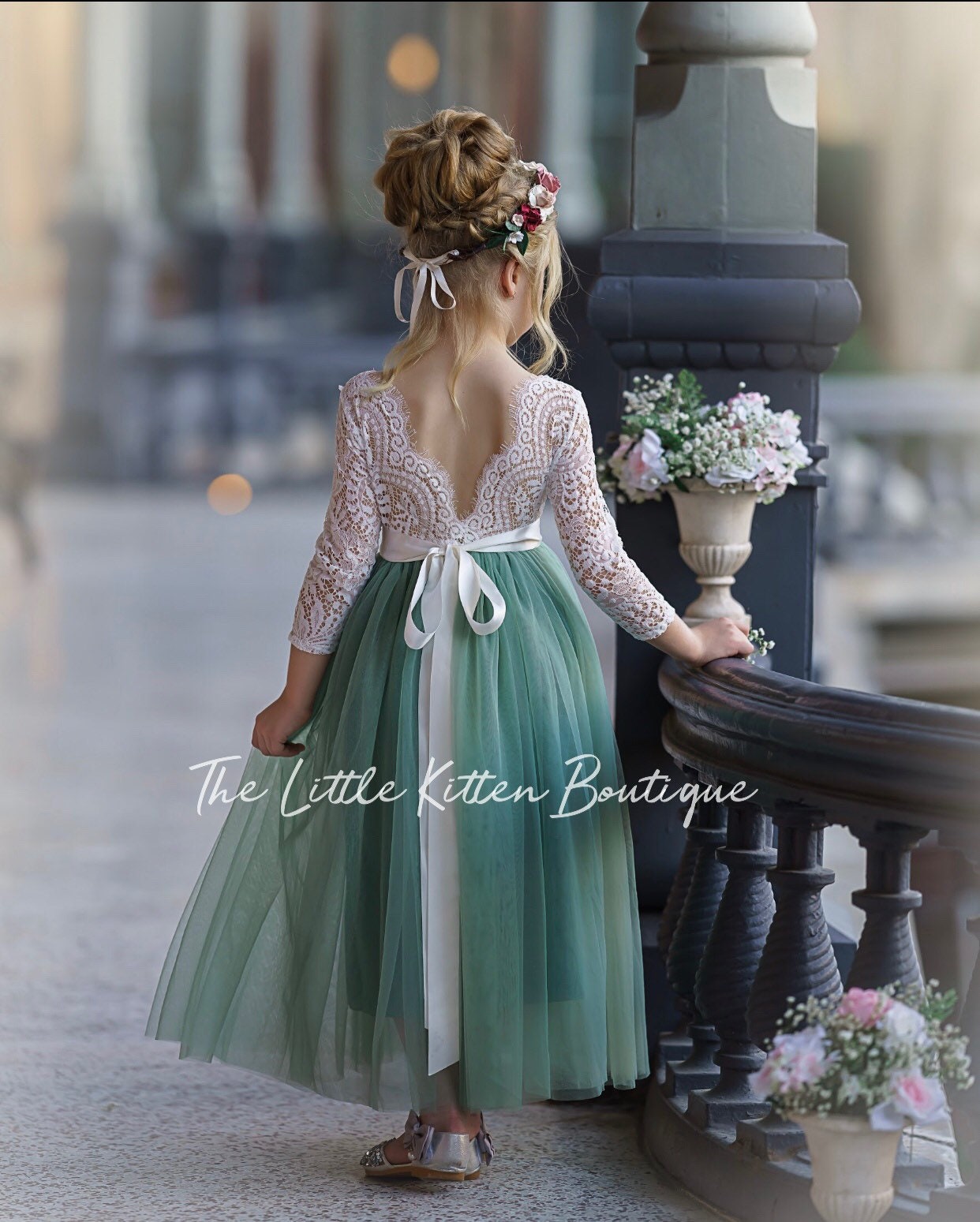 Tulle Flower Girl Dress Rustic Lace Flower Girl Dresses Long Etsy