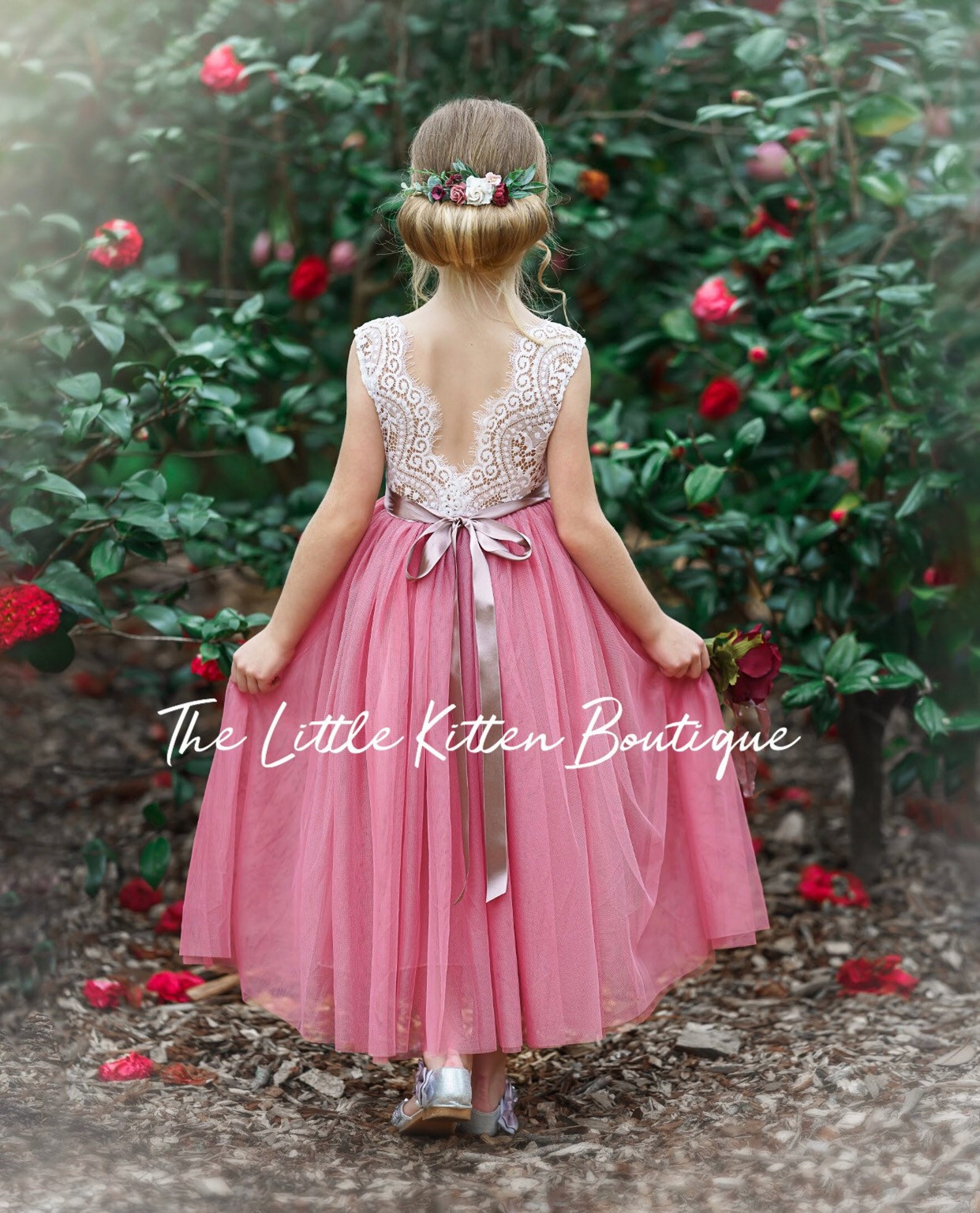 Tulle Flower Girl Dress Rustic Lace Flower Girl Dresses Etsy