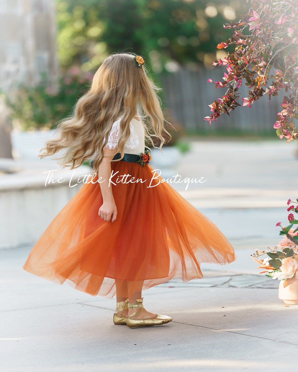 Burnt Orange Flower Girl Dress Fall Flower Girl Dress for | Etsy