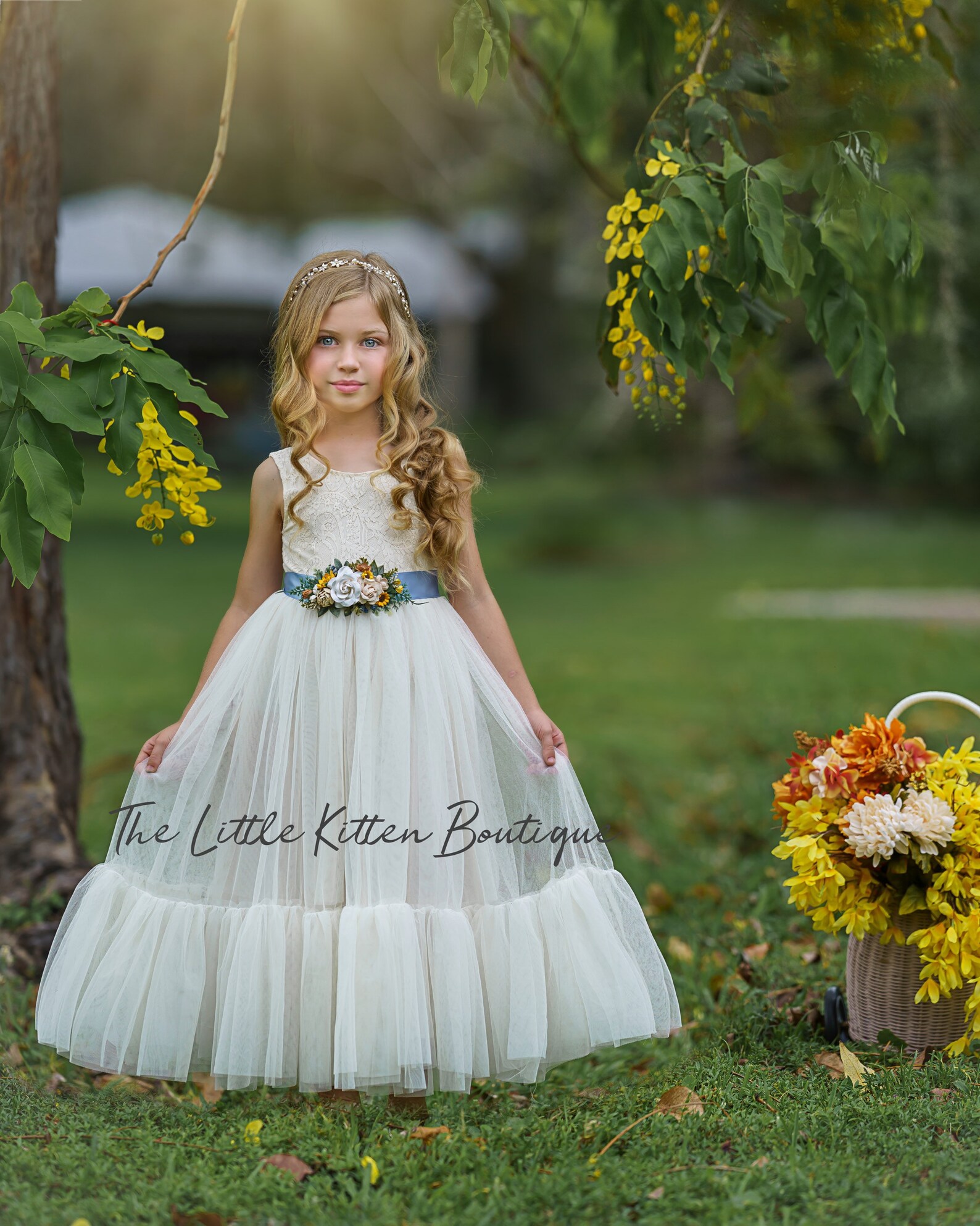 Tulle Flower Girl Dress Rustic Lace Flower Girl Dress Etsy