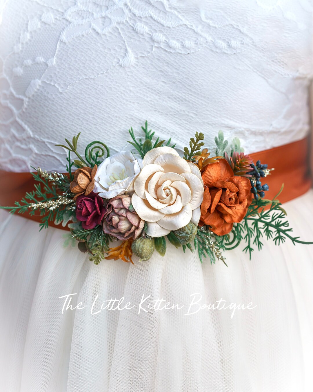 Flower Sash, Wedding Sash, Custom Sash, Sash's, Sashes for Dresses ...