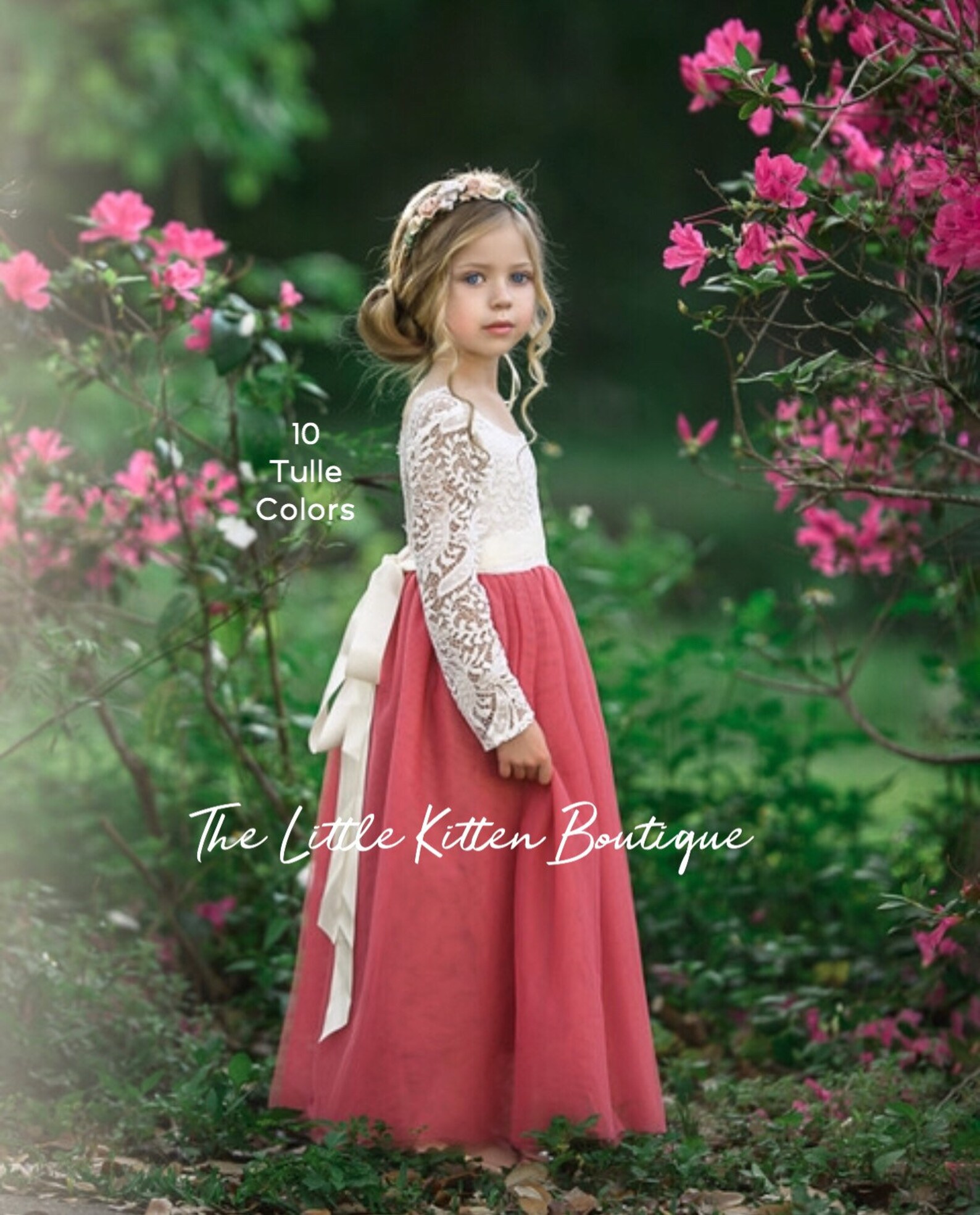 Long Sleeve Flower Girl Dress Flower Girl Dresses Ivory Etsy
