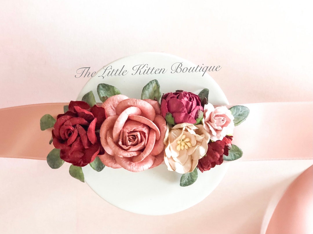 Flower Sash, Wedding Sash, Custom Sash, Sash's, Sashes for Dresses ...