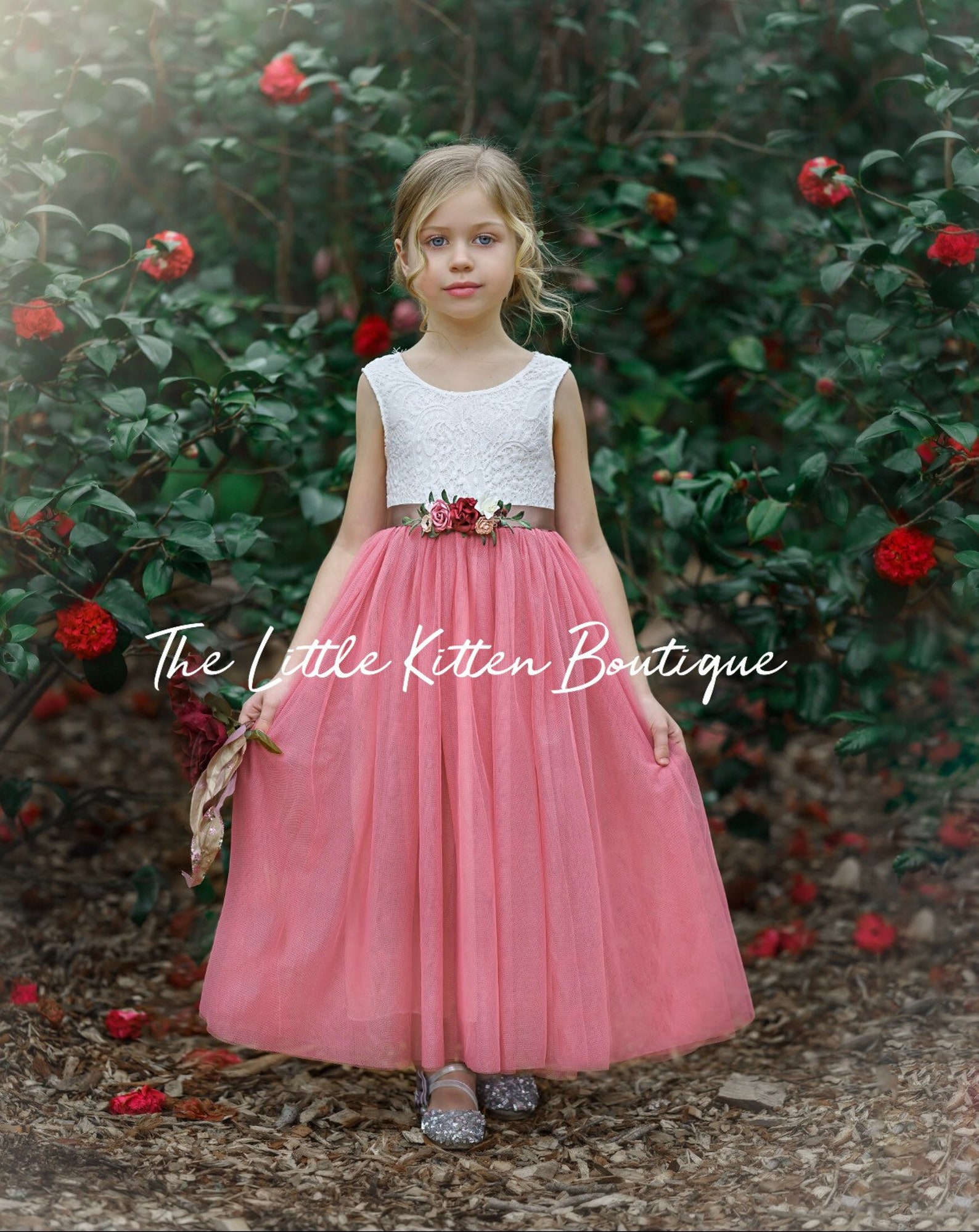 Tulle Flower Girl Dress Boho Flower Girl Dress Rustic Lace Etsy