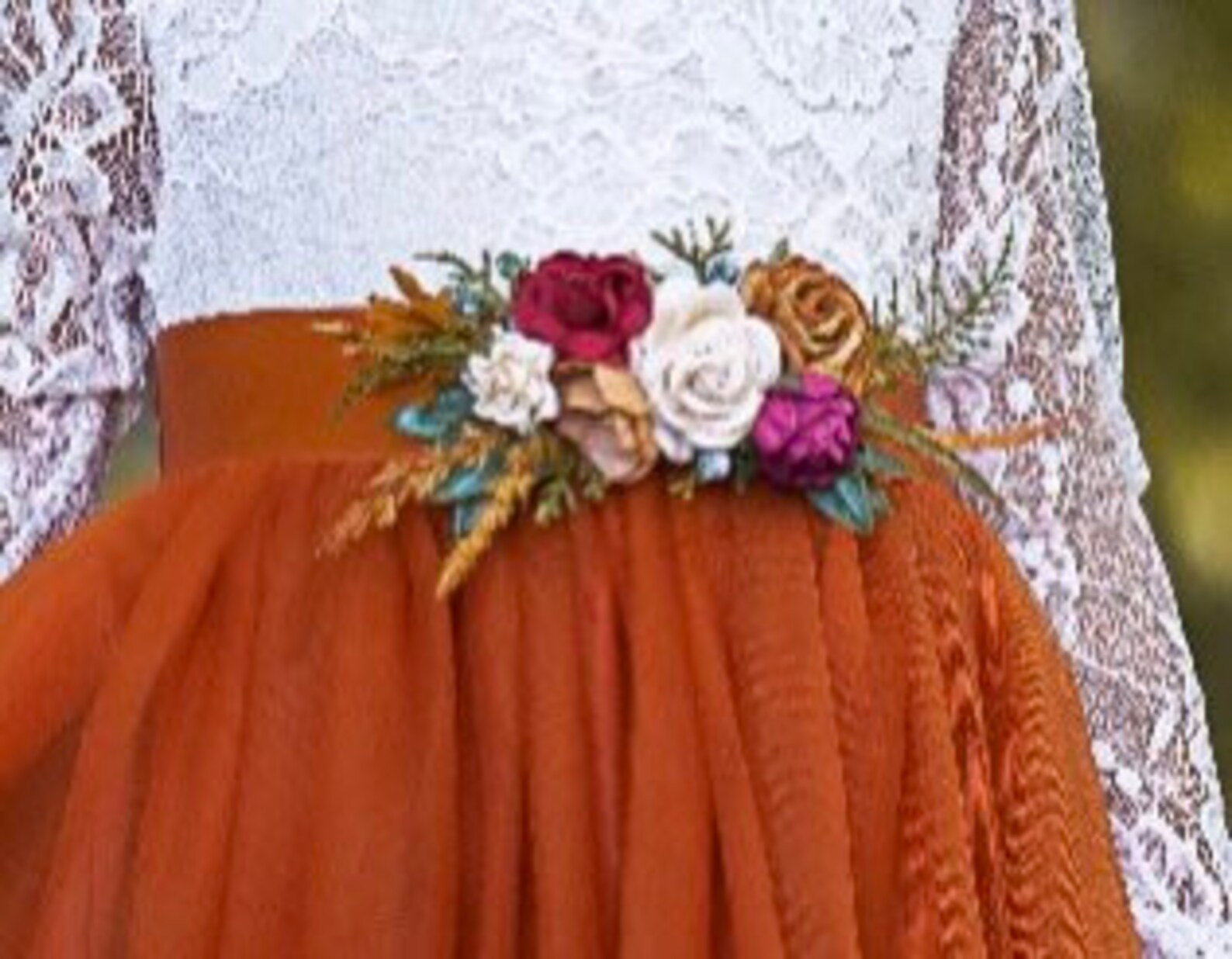Burnt Orange Flower Girl Dress Rust Flower Girl Dress Lace - Etsy