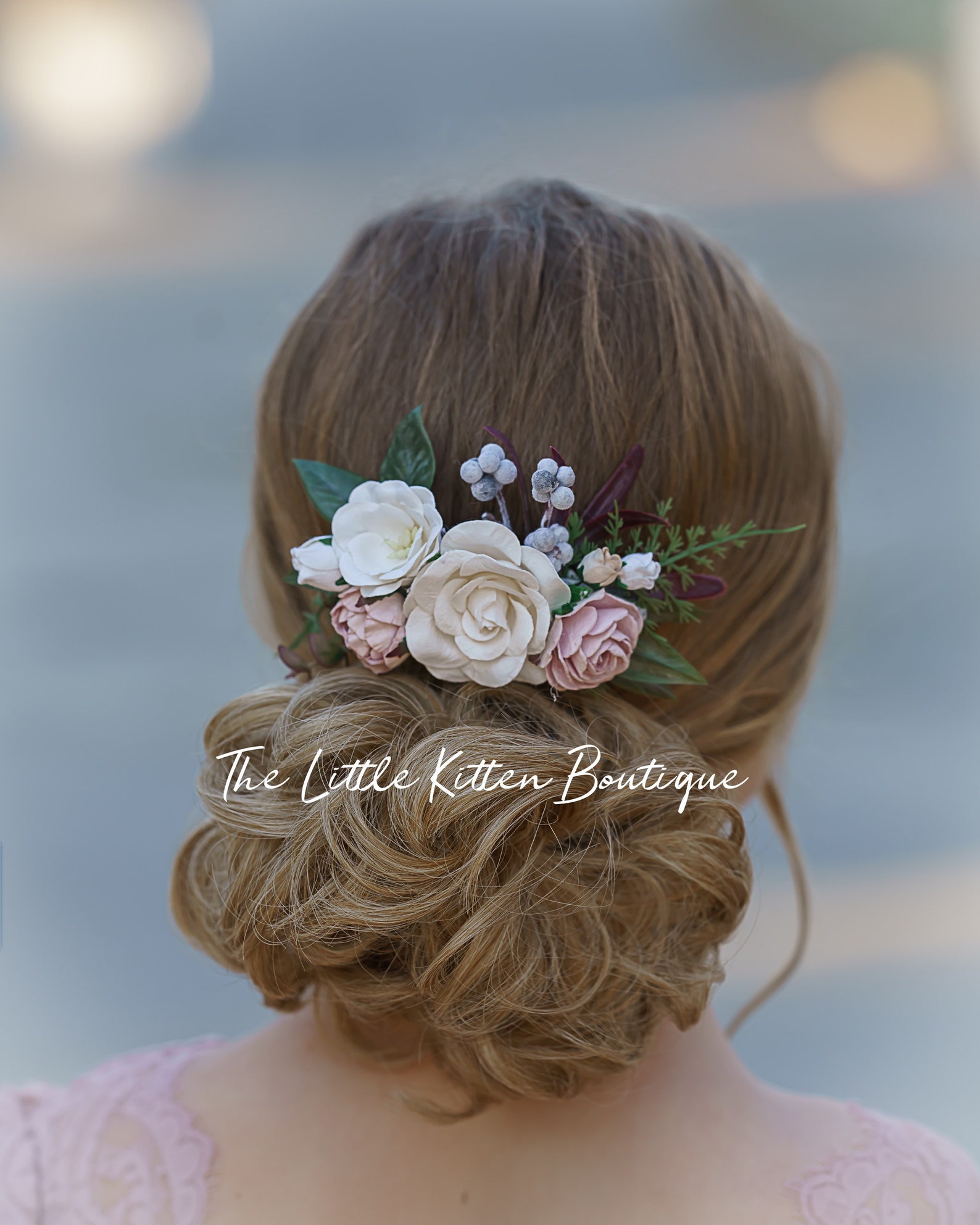 Flower hair combs flower wedding hair comb rose wedding hair | Etsy