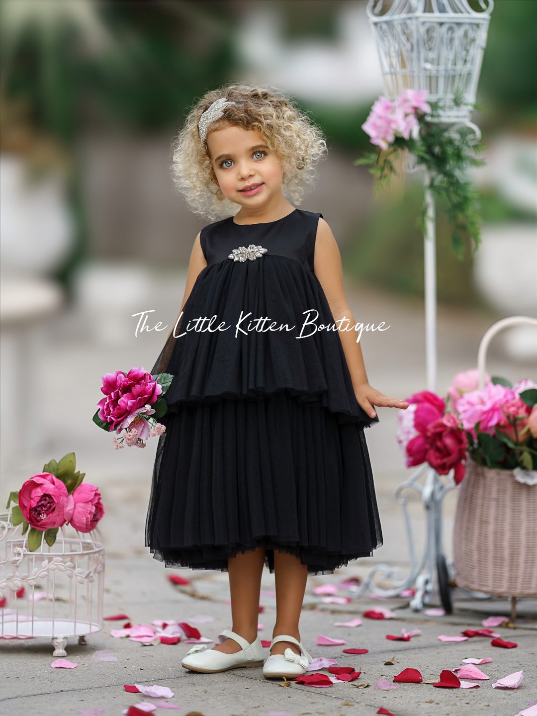 Black Flower Girl Dress, Flower Girl Dress, Flower Girl Dresses, Boho ...