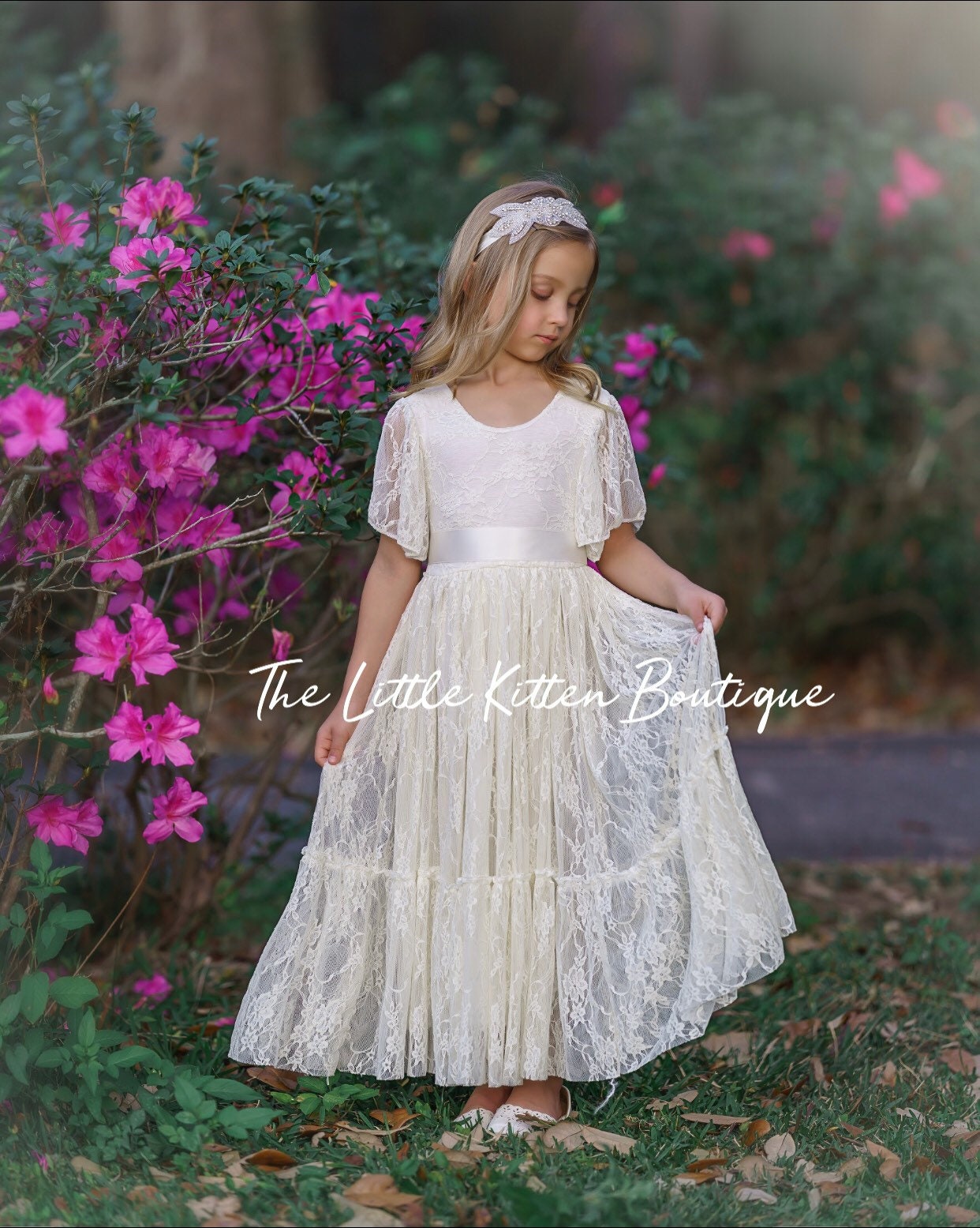 Ivory Flower Girl Dress Tulle Flower Girl Dress Country Flower Girl