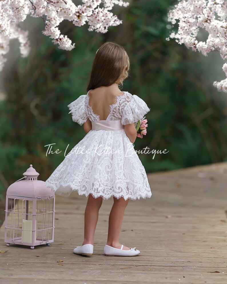 Flower Girl Dress Bohemian Flower Girl Dress Rustic Flower Etsy