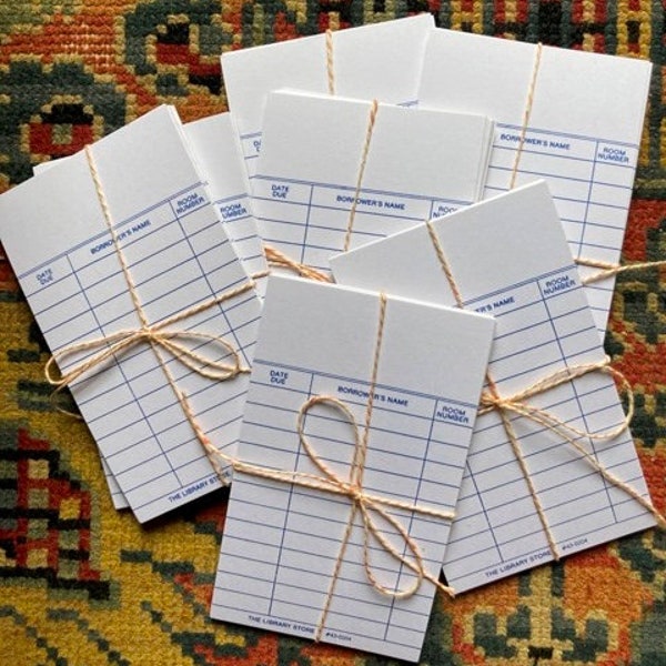 Blank Library Cards - Etsy