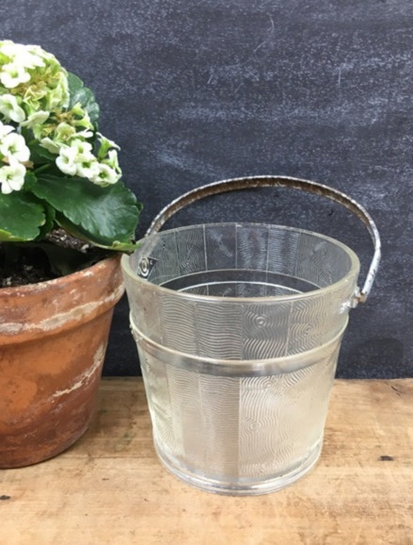 Rustic Glass Bucket Perfect for Silverware Vintage Utensil | Etsy