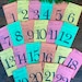Wedding Table Numbers Vintage Pastel Library Cards Numbers 1 to 22 ...