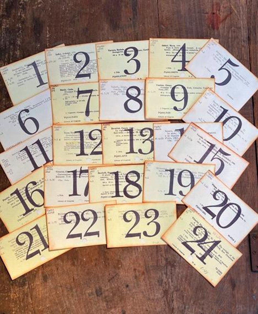 Table Number Library Cards Vintage Card Catalog Wedding Decor Price PER ...