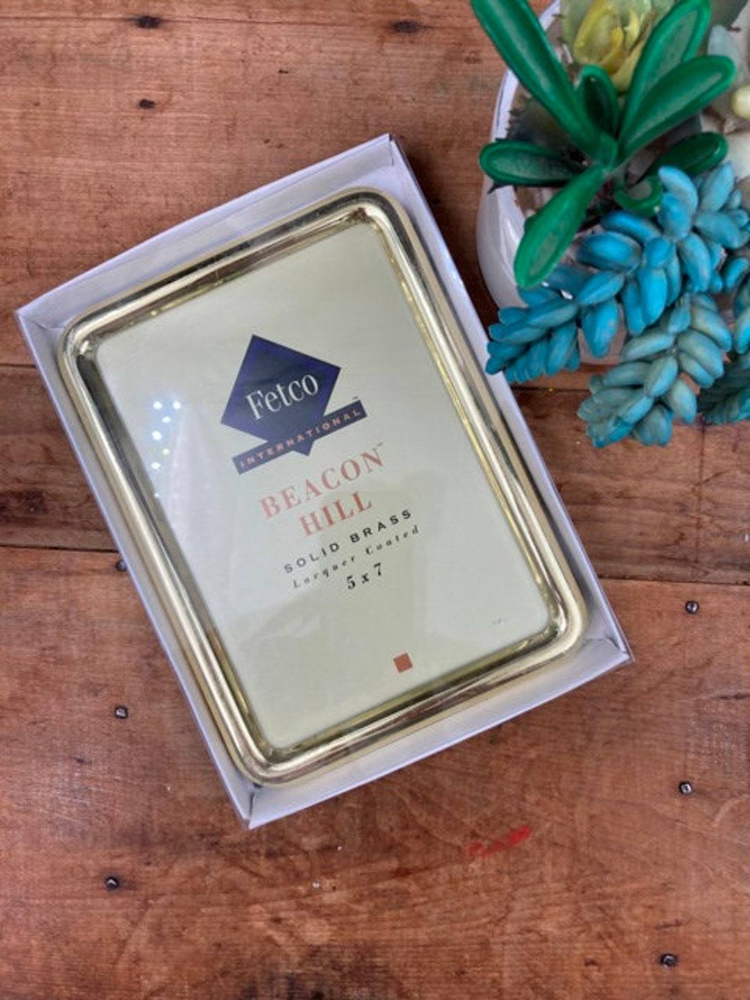 Vintage Fetco Beacon Hill Brass Photo Frame - Gold Tabletop Frame 5x7 ...