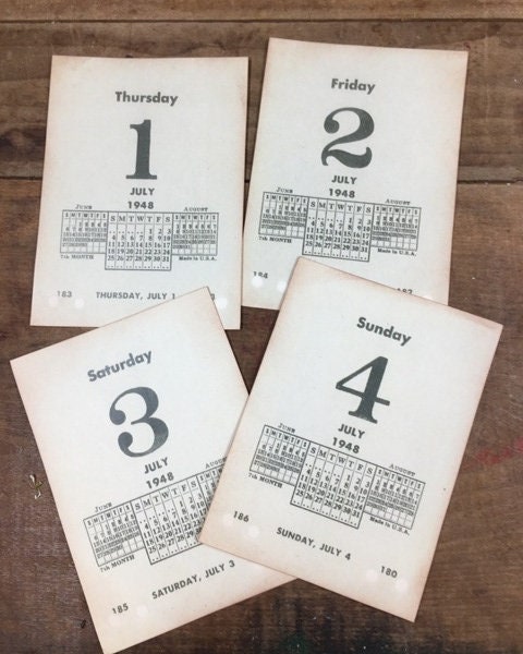 Wedding Table Number Vintage 1948 Calendar Page Replicas 1 | Etsy