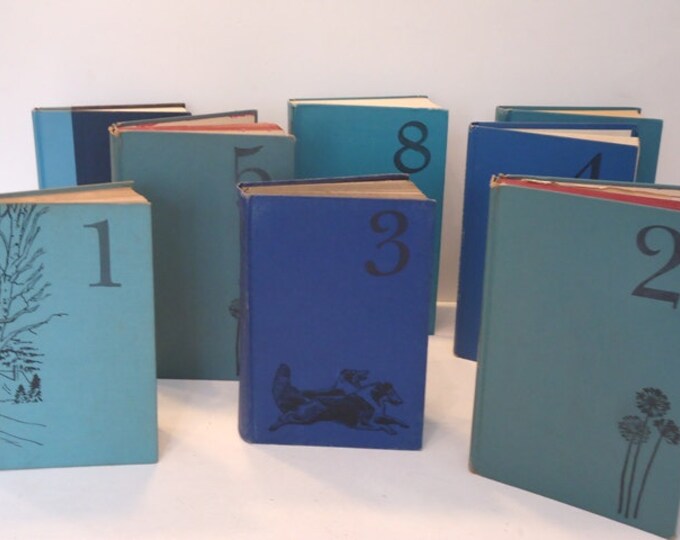 Vintage Books as Table Numbers, Hues of Blues, Set of 8 - Etsy