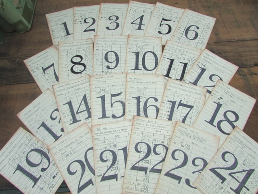 Vintage Library Card Table Numbers: Children's Book Theme - Etsy
