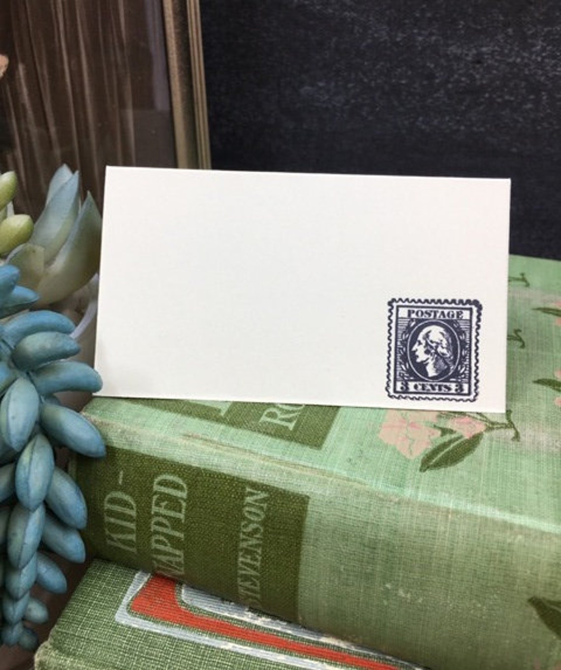 Vintage Style Place Cards 12 Postage Stamp Detail Tent Style | Etsy