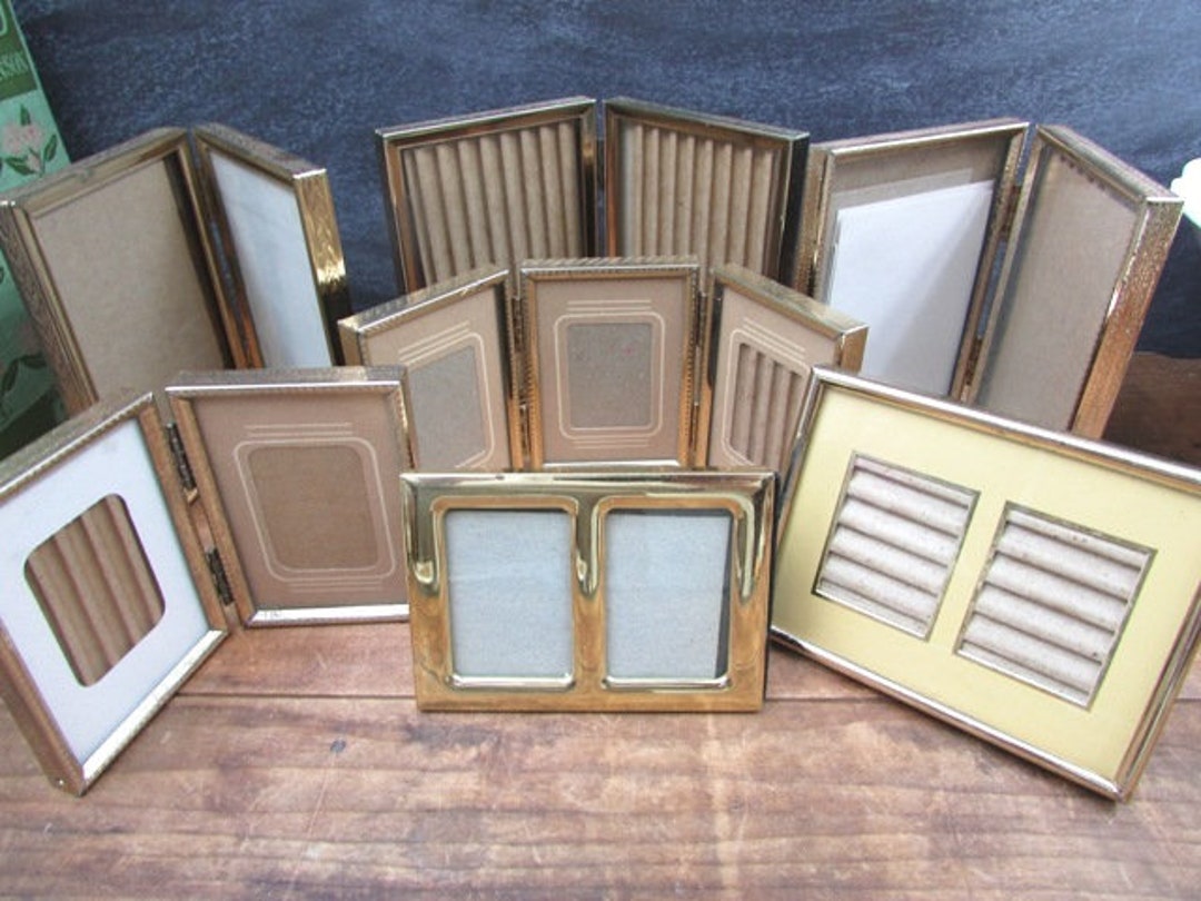 Vintage Double & Triple Frames Small Gold Toned Photo Standing - Etsy