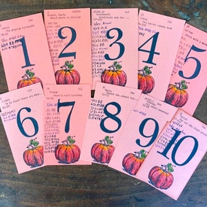 Wedding Table Number(s) Pumpkin Fall Harvest Themed Vintage Orange ...