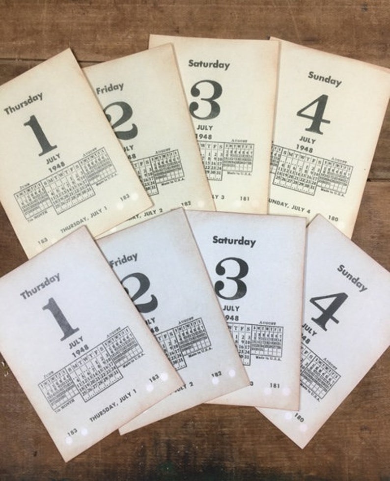 Wedding Table Number Vintage 1948 Calendar Page Replicas 1 - Etsy