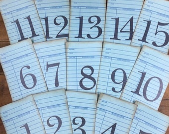 Library Card Table Numbers - Etsy
