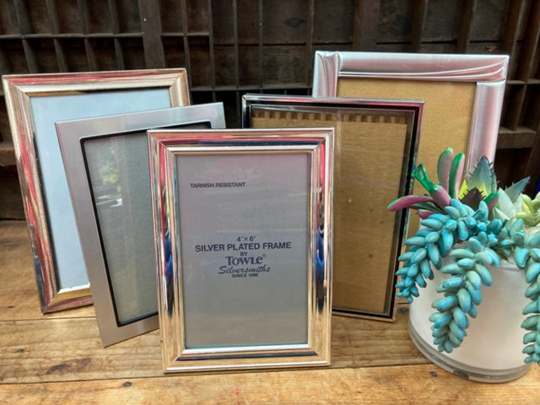 Silver Frames Collection of 5 Photo Picture Frames Vintage Mismatched ...