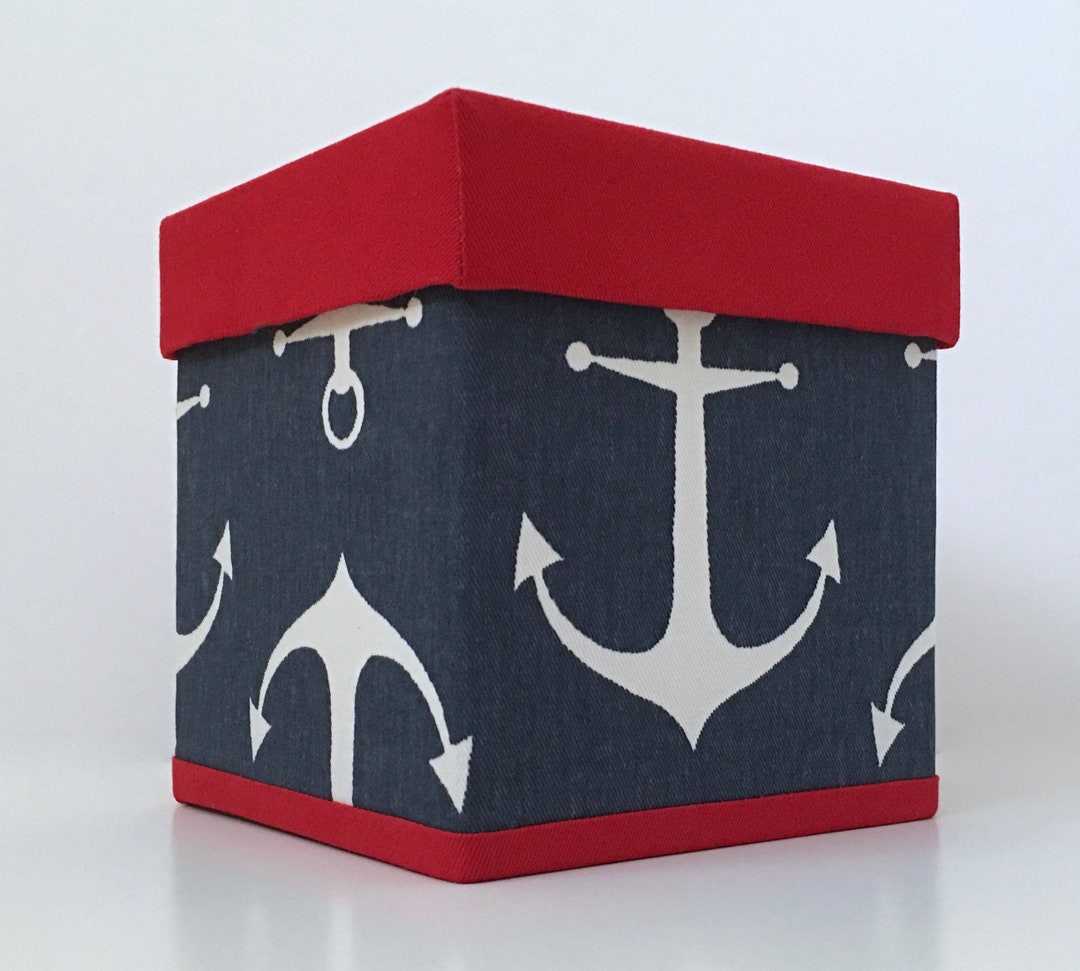 Anchors Nautical Theme Tissue Box Cover / Nautical Kleenex Cover ...