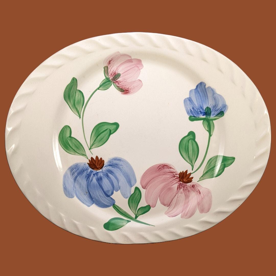 Vintage 1940s Blue Ridge Southern Potteries Secret Garden Platter With ...