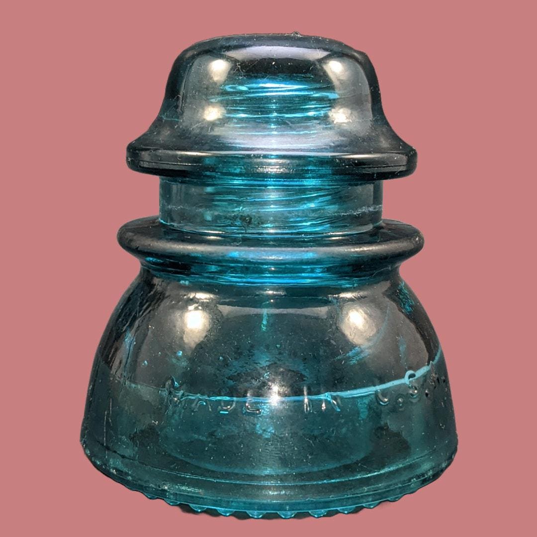Antique Blue Glass Hemingray 42 CD 154 Telegraph Pin Insulator Circa ...