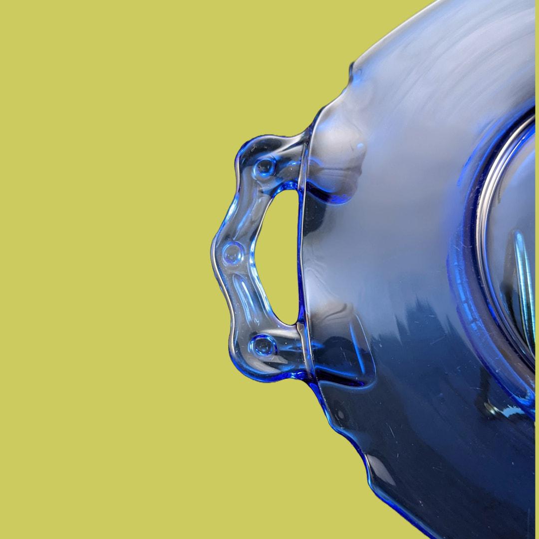 Antique 1920s L.E. Smith Cobalt Mt. Pleasant Shield Handled Mayo Bowl ...