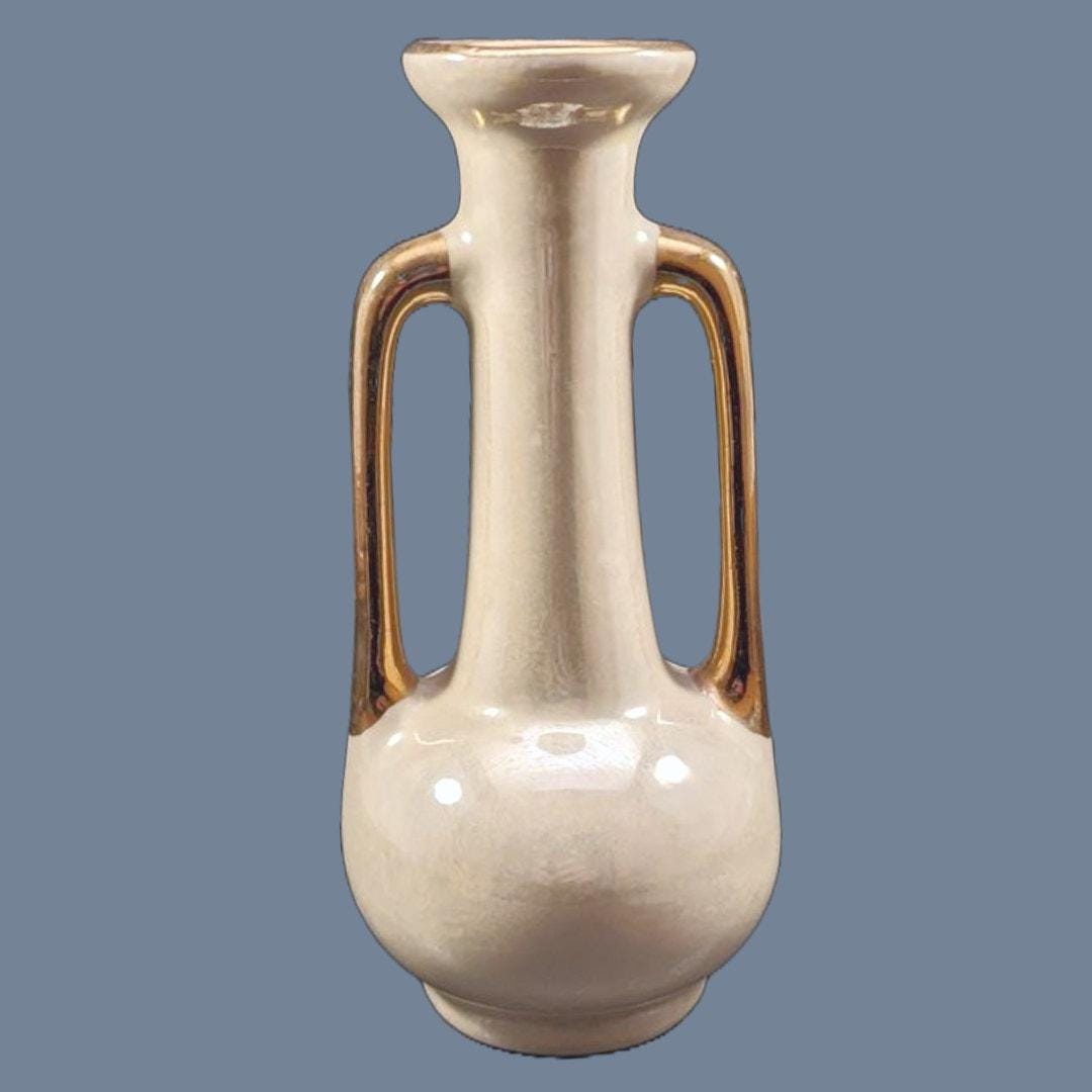 Vintage 1950s Pearl Pioneer Pottery Bud Vase With 22K Gold Double ...