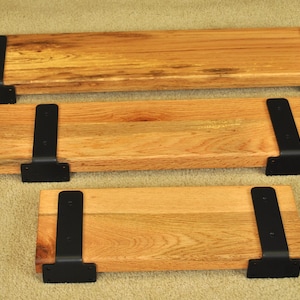 Wall Mounted Oak Shelves, Set of Three - Etsy