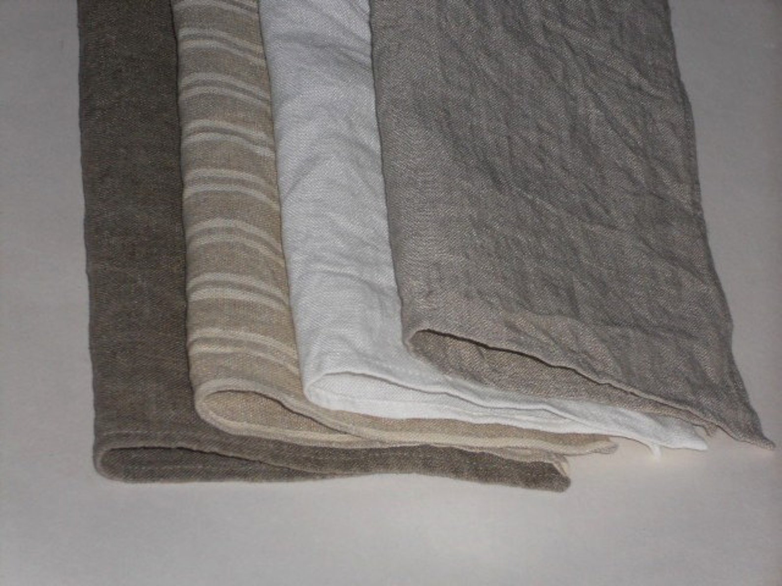 Linen Wash Cloths Set of 4 Spa Washcloths in Natural Colors | Etsy