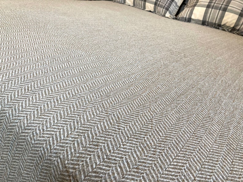 Undyed Natural Linen Throw Blanket Herringbone Pure Flax - Etsy