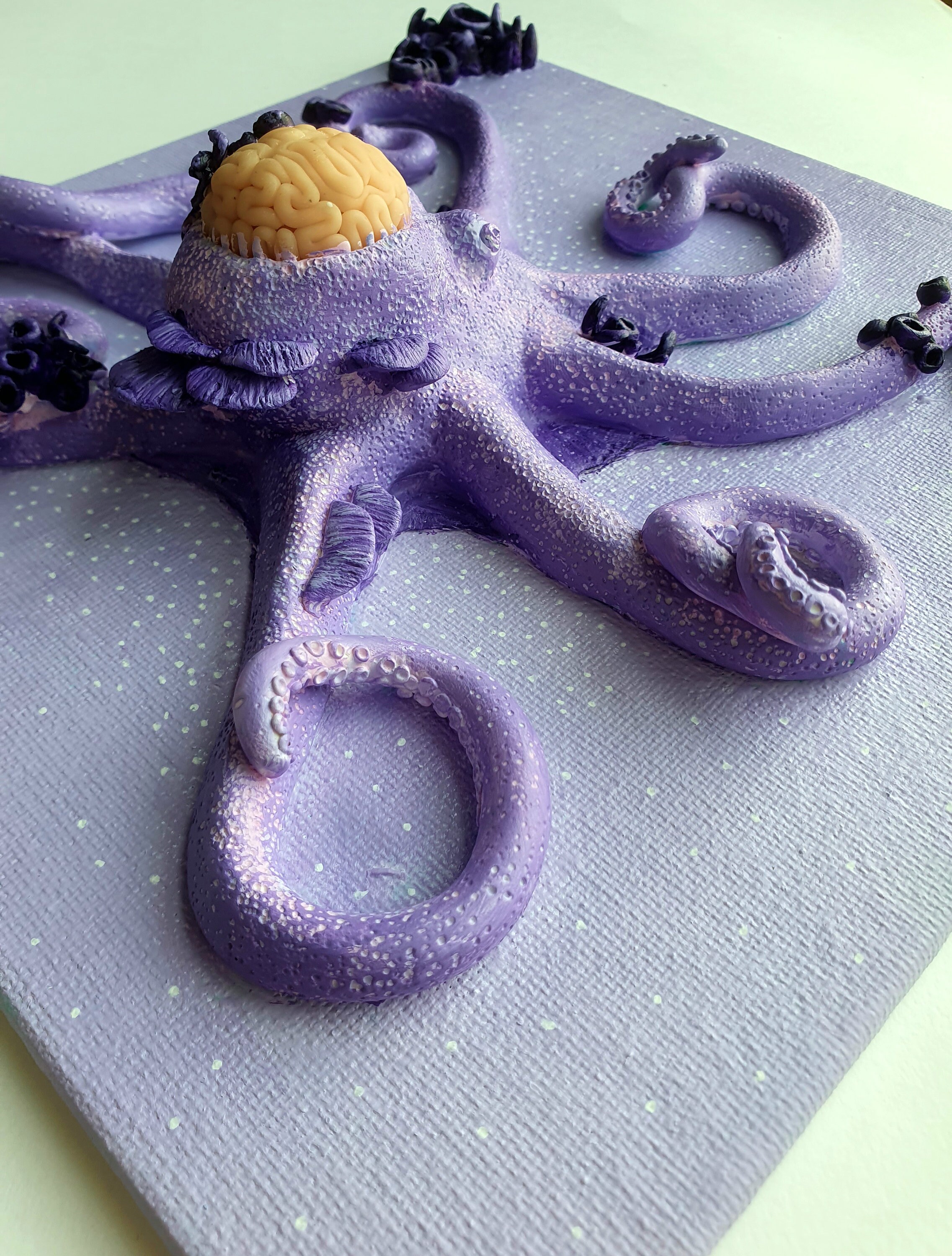 Octopus Sculpture/ Polymer Clay Sculpture/ 3D Painting/ Wall Art - Etsy