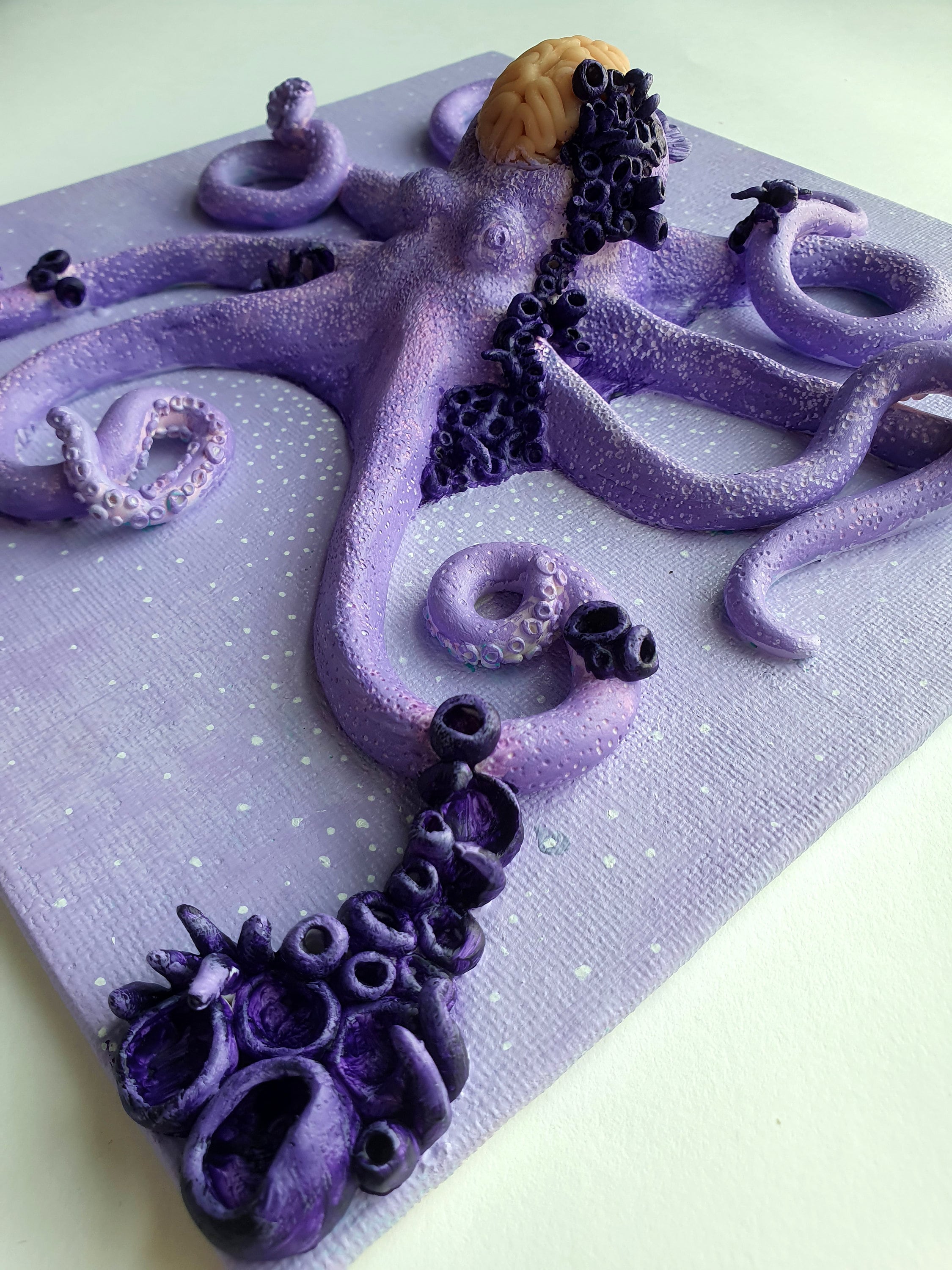Octopus Sculpture/ Polymer Clay Sculpture/ 3D Painting/ Wall Art - Etsy