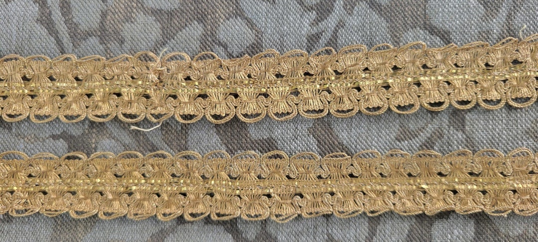 19th C. French Pale Gold Metal Trim - Fans With Loop Borders - Etsy