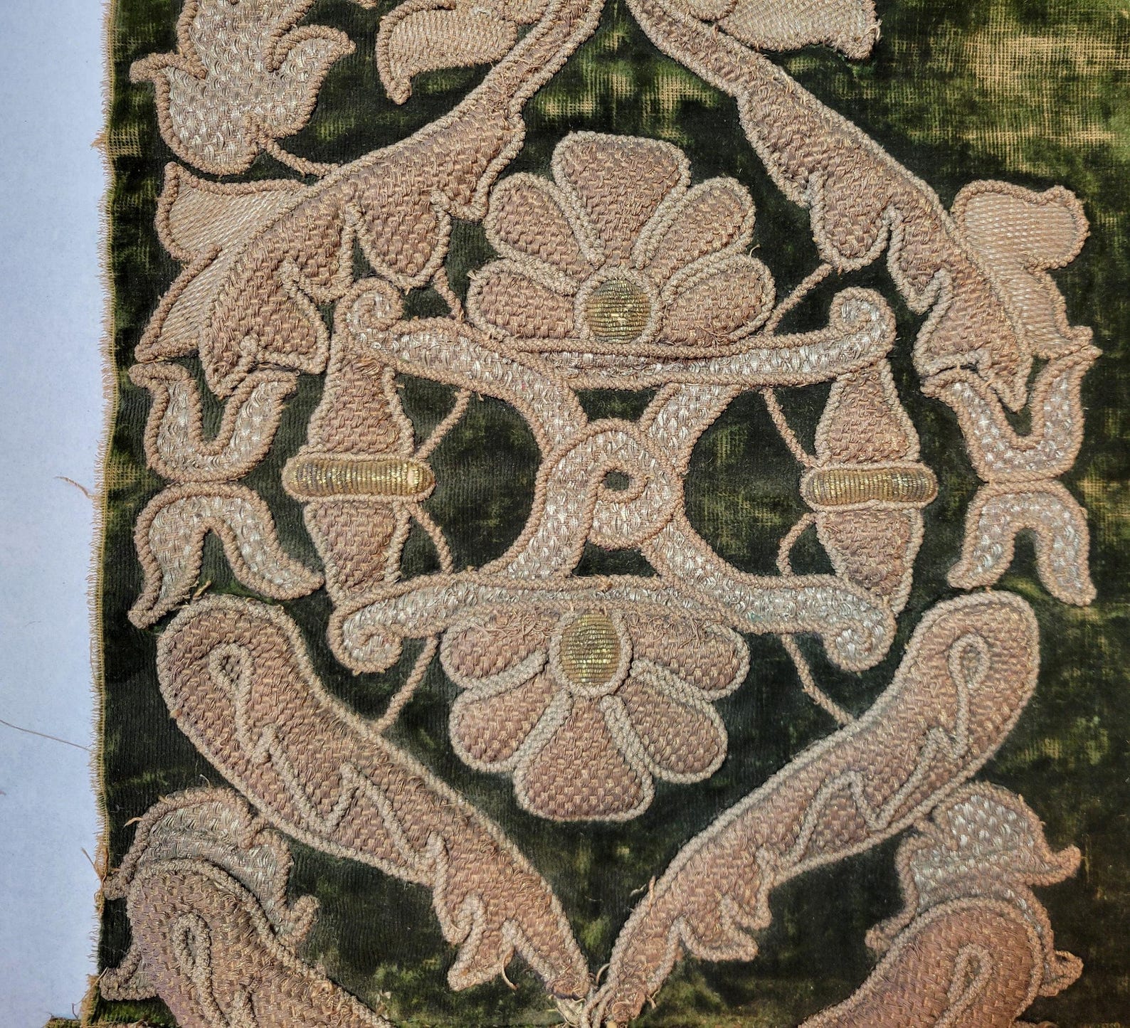 17th Century English or French Silver and Gold Metallic Raised ...