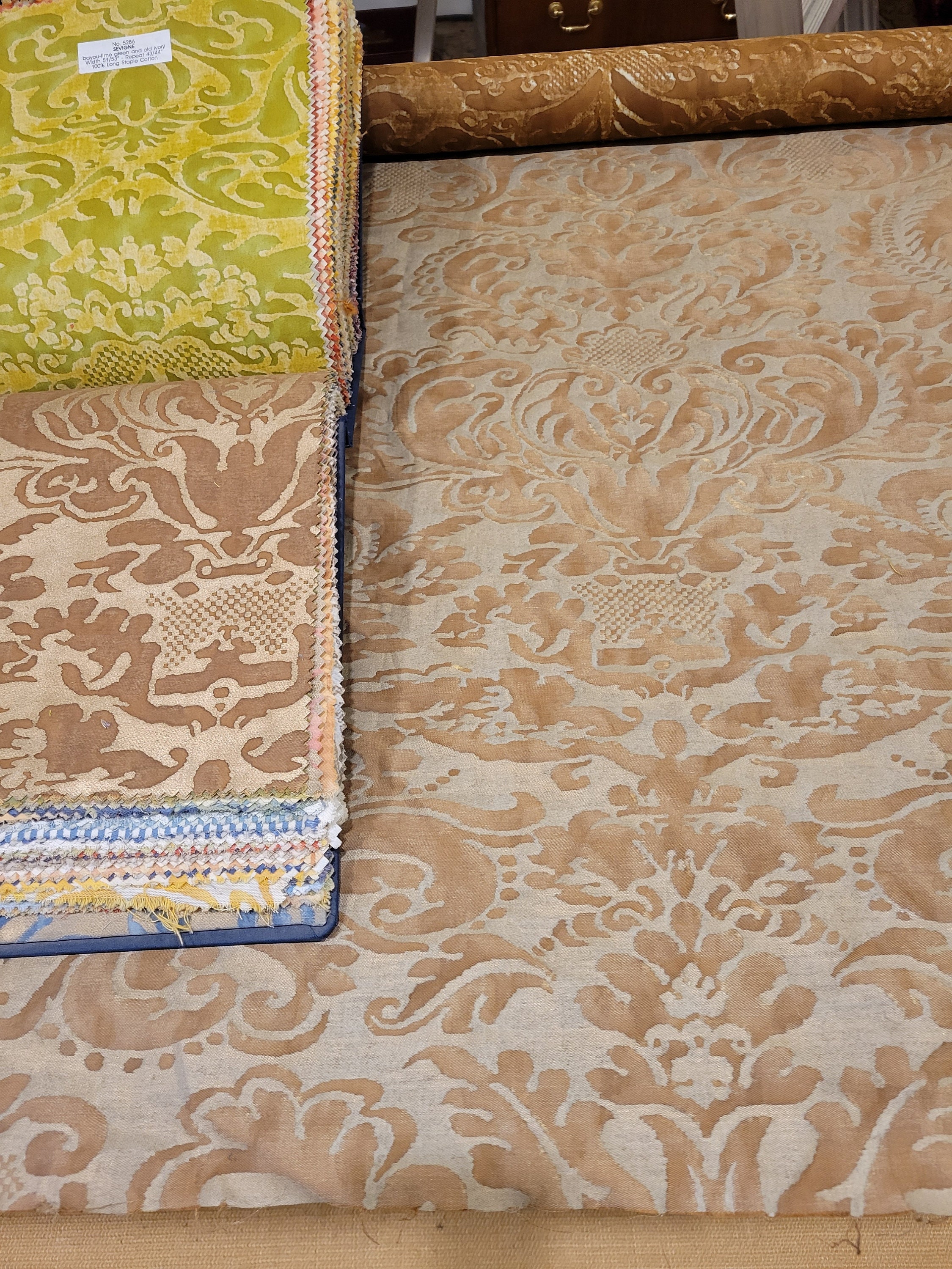 Vintage Fortuny Fabric 1961 Sevigne Pattern, Warm French Brown With ...
