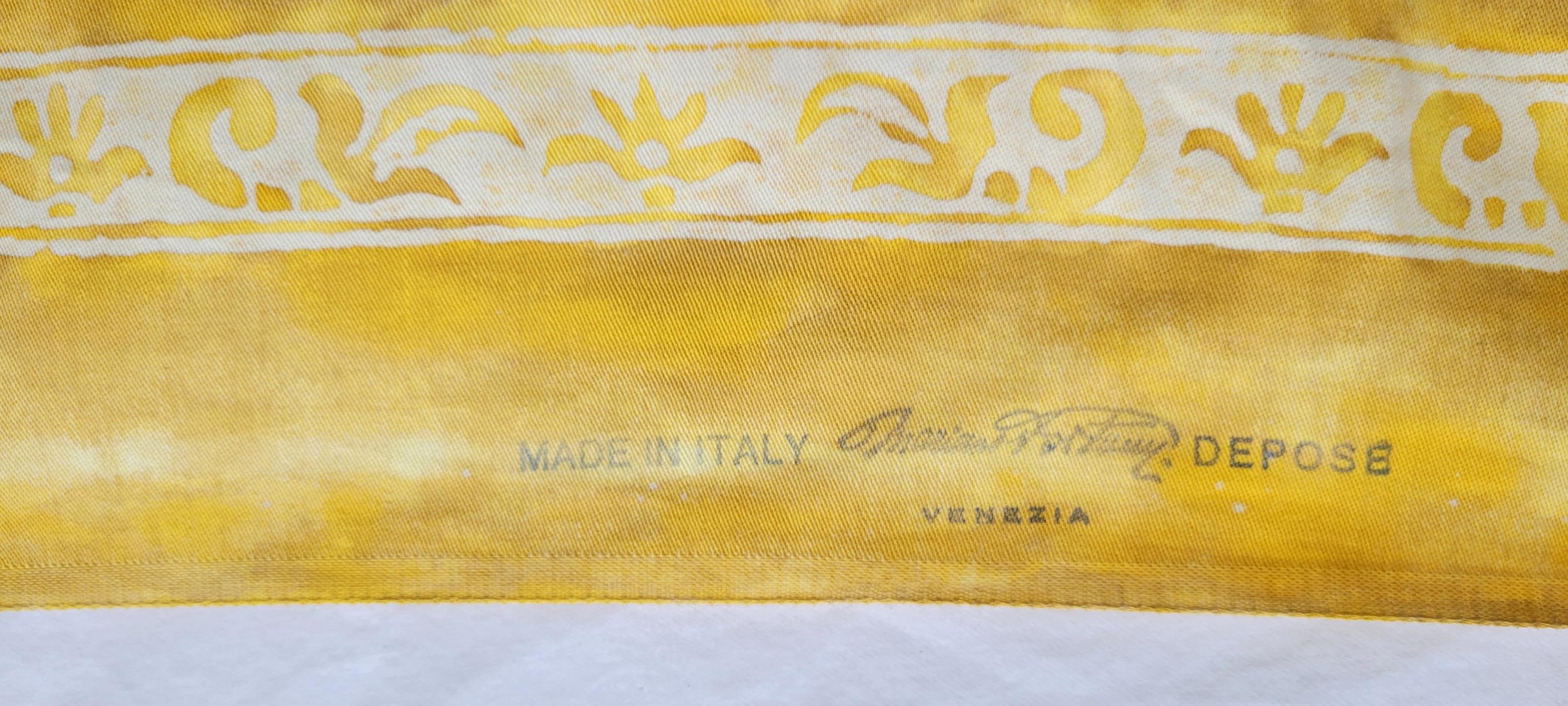 Fortuny Fabric Olimpia Pattern Yellow and White Color Way texture ...