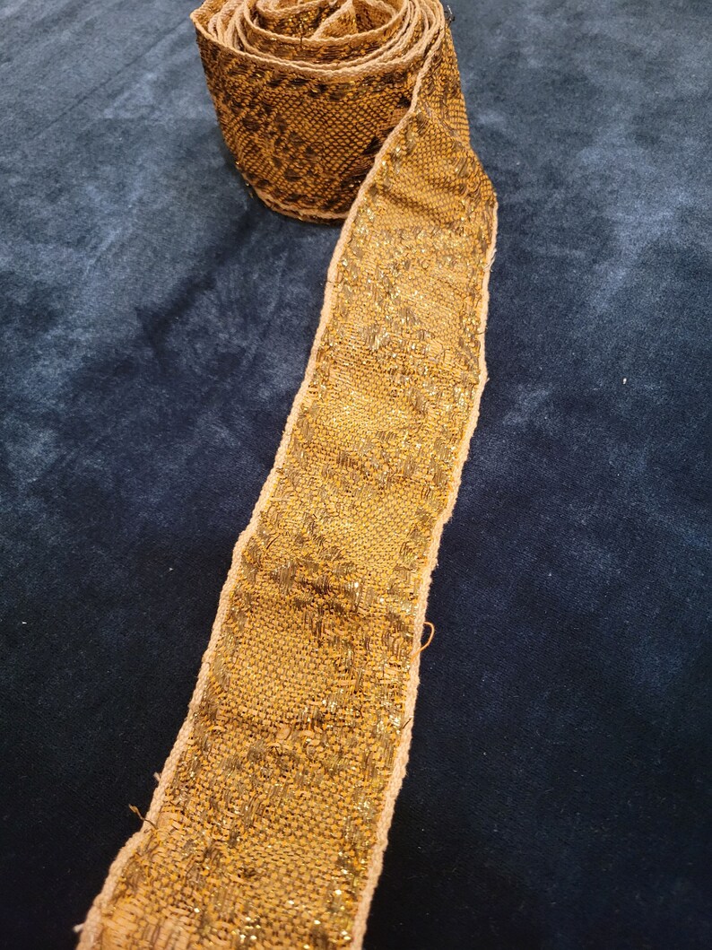 18th C Italian Gold Metallic Flat Border Trim Woven With Hemp - Etsy